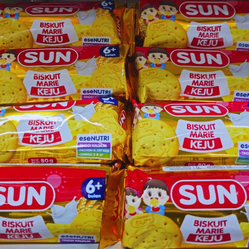 Jual SUN Biskuit Marie Keju Roll 6+ 80g | Shopee Indonesia