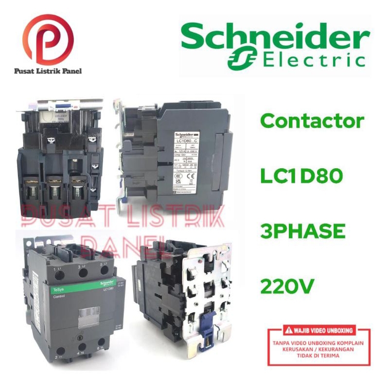 Jual Kontaktor LC1 D80 / 3Phase / 220V Schneider | Shopee Indonesia