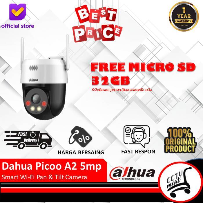 Jual Dahua Picoo A2 P5A 5mp Ip Camera Cctv Wireless Cctv Outdoor Wifi | Shopee Indonesia