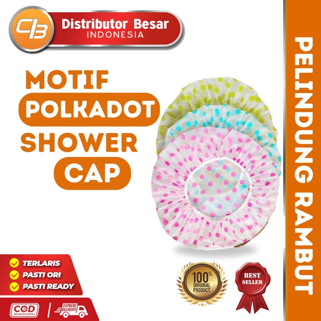 Jual Shower Cap Tebal Penutup Rambut Anti Air Transparan Desain ...