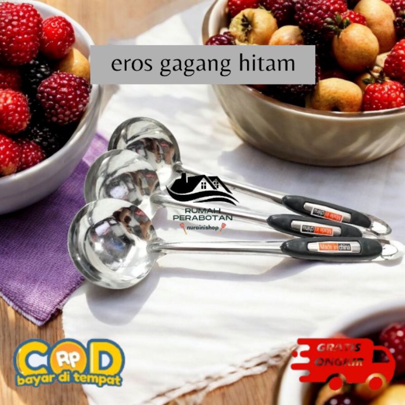 Jual [RP] eros sayur stainless gagang hitam | Shopee Indonesia