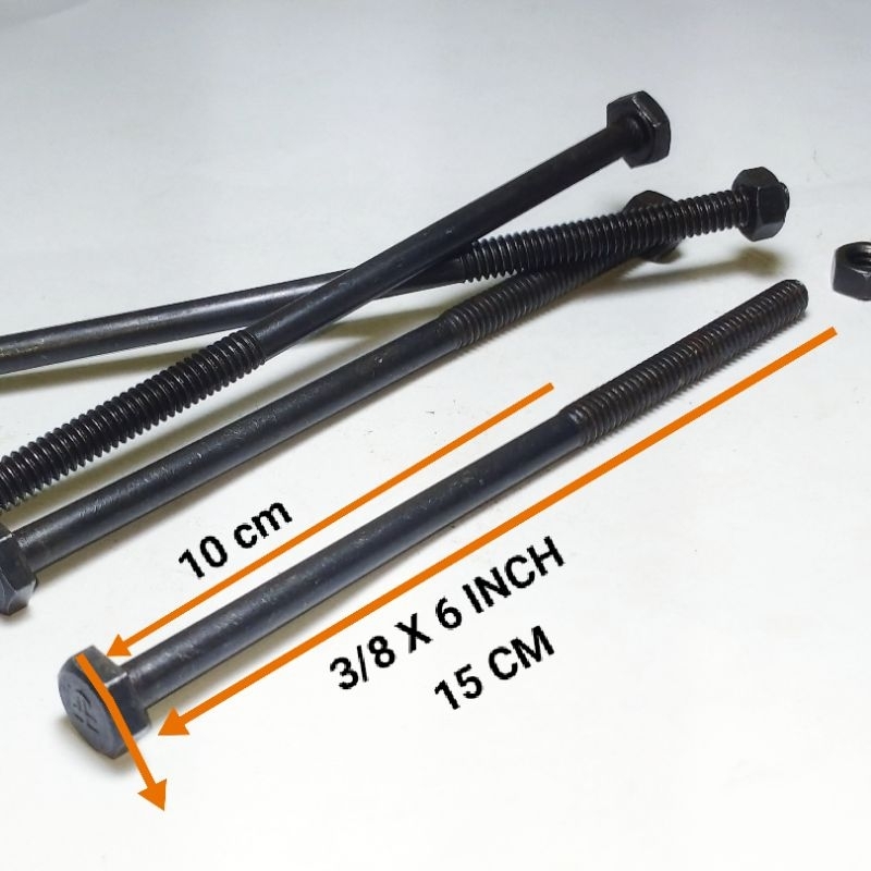 Jual baut mur 3/8 x 6 inch Gg 16 [baut kepaka kunci 14 baut hitam ...