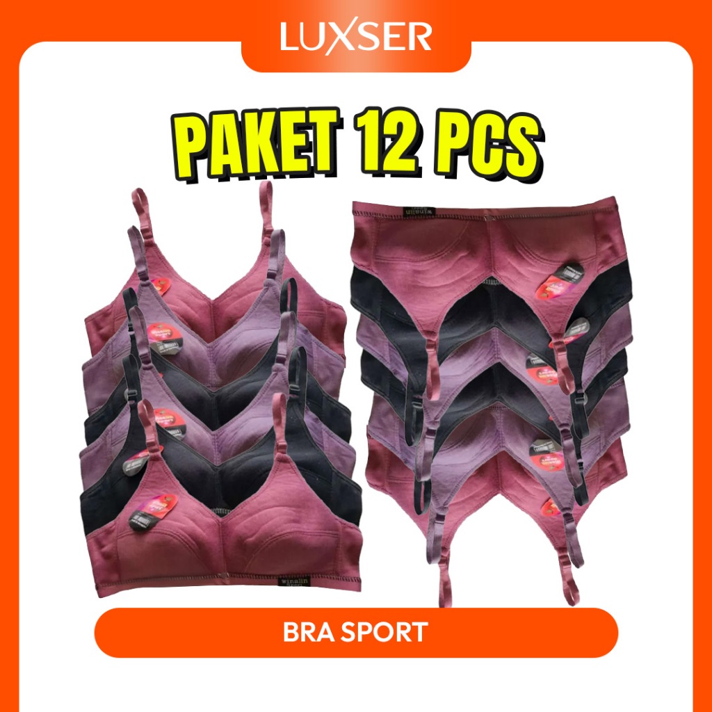 Jual (12 Pcs) BH Wanita Remaja | BRA Perempuan Jumbo | Bahan Katun ...