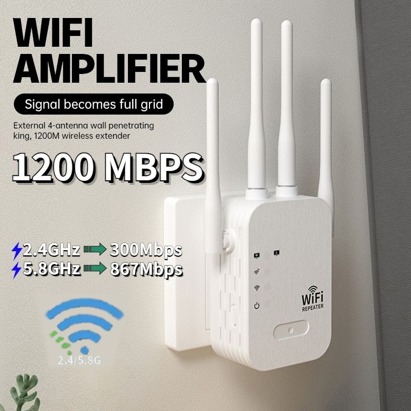 Jual 1200m Wifi Repeater/ 6 Antena Wireless Repeater/Network Extender/Wifi Signal Range Extender ...