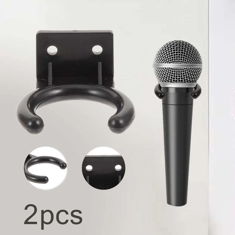Jual 2Pcs Gantungan Microphone Hanger Mic Wall Mount Hook Clamp ...