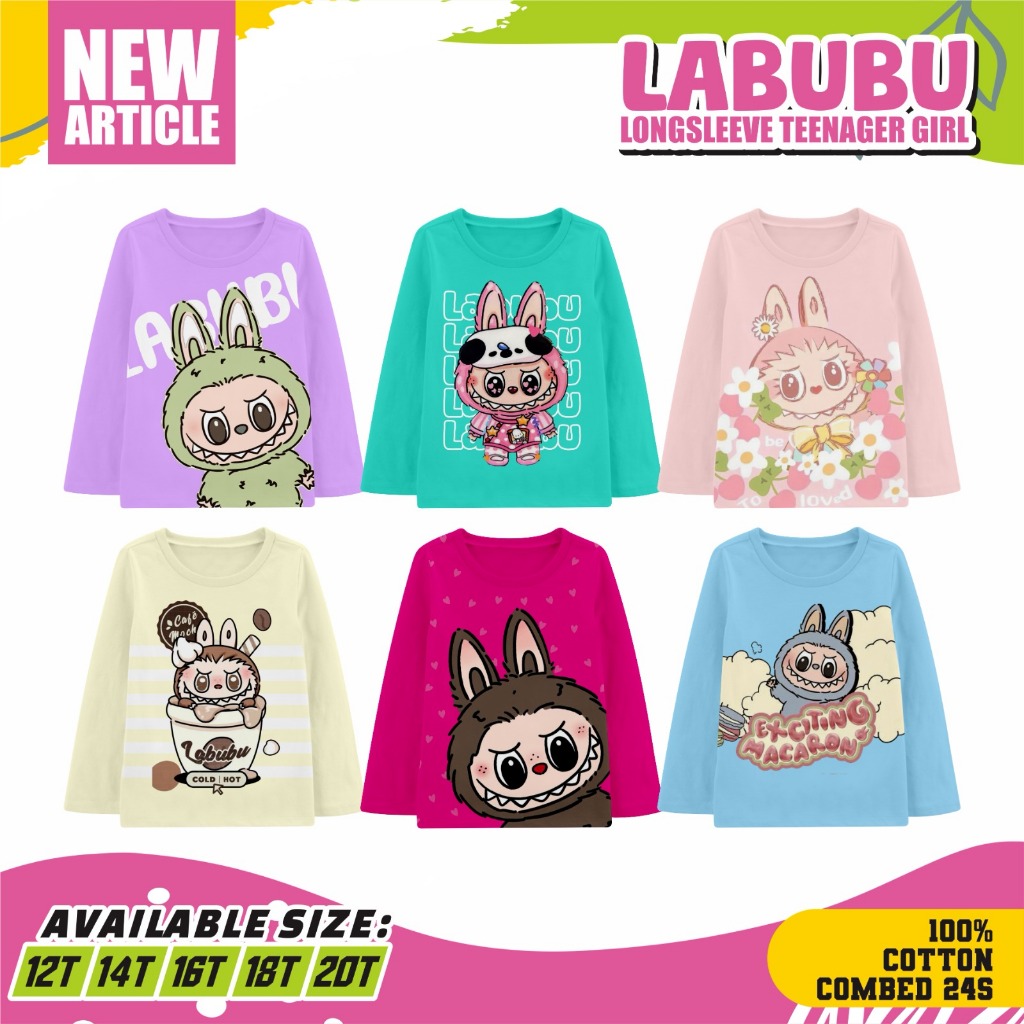 Jual LONGSLEEVE LABUBU JUMBO JUNIOR USIA 8-16TH/KAOS PANJANG LABUBU ...
