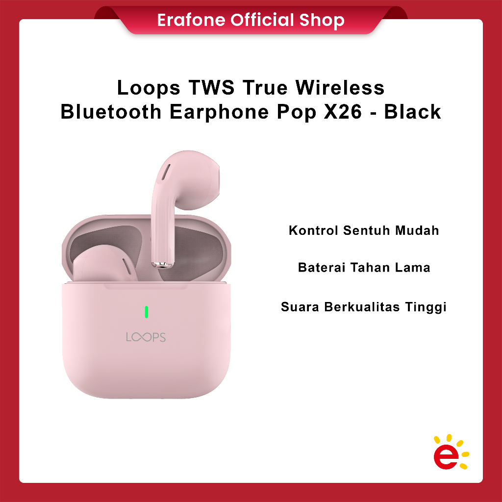 Jual LOOPS TWS True Wireless Bluetooth Earphone Pop X26 - Pink | Shopee ...