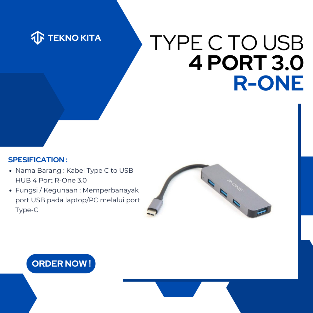 Jual USB HUB TYPE C 4 IN 1 USB 3.0 - USB HUB ADAPTER ULTRA THIN TYPE-C ...