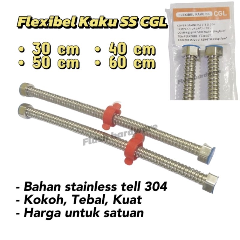 Jual pipa Selang Flexibel air panas Kaku stenlis ukuran 30,cm | 40cm | 50cm | 60cm | Shopee ...
