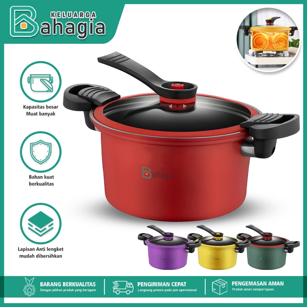 Jual [KB] Panci Presto Teflon Totipotent / Micro Pressure Cooker Pot 3.5L Anti Lengket Anti ...