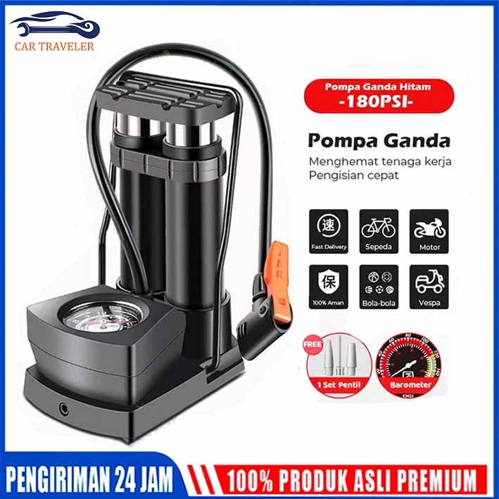 Jual Pompa Sepeda Motor Mobil DUAL HIGH PRESSURE Alloy/Pompa Ban ...