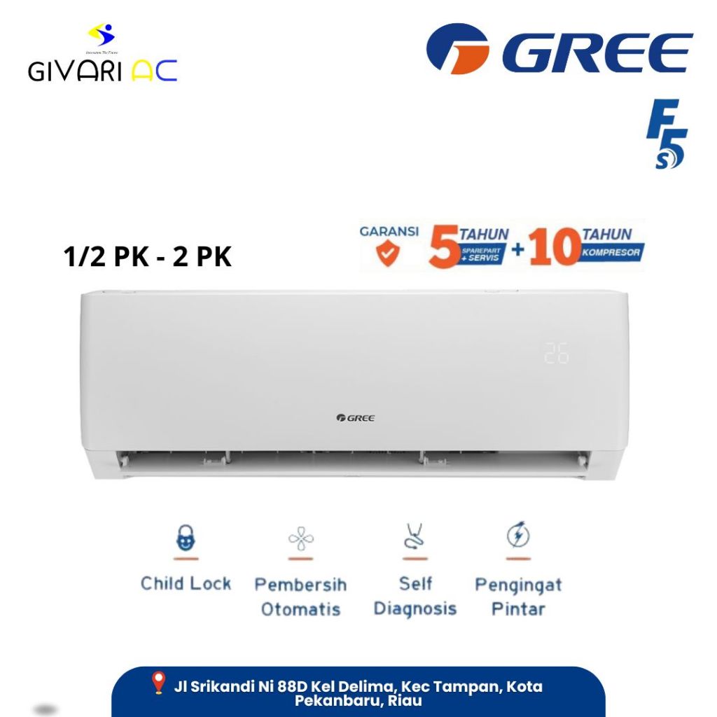 Jual AC GREE 1 PK INVERTER MODEL GWC-09F5S | Shopee Indonesia
