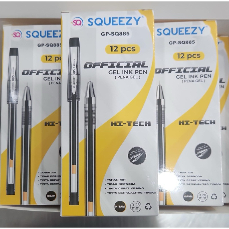 Jual PEN HITEC SQUEEZY HITAM / PEN TULIS KITAB / 0.28 HITAM (1PAK isi ...