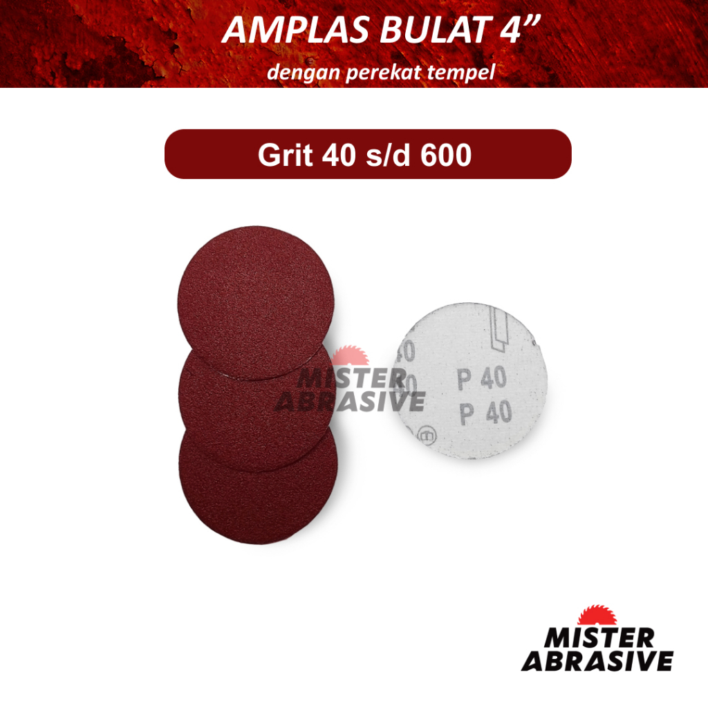 Jual Amplas Bulat 4" Velcro Tempel 4 In 100 mm Tanpa Lubang Sanding ...