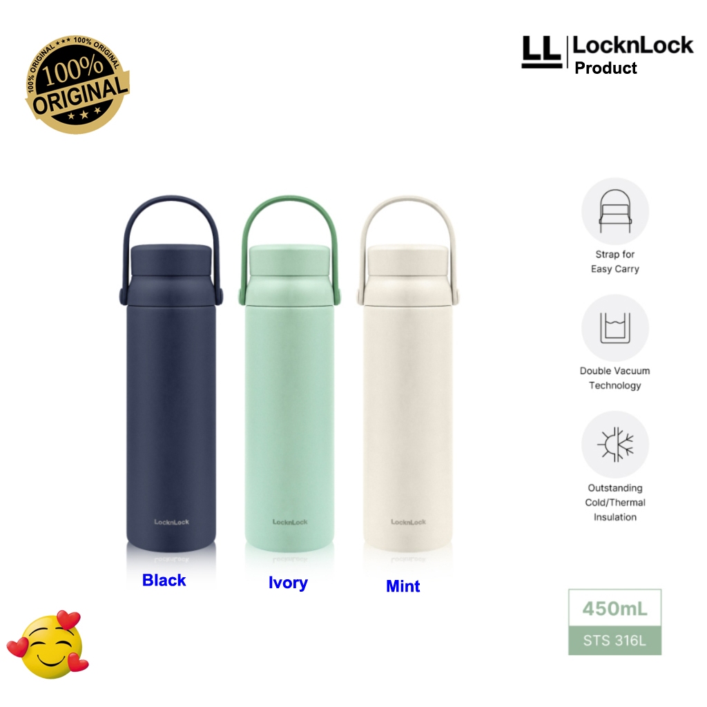 Jual Lock n Lock Tumbler Carry Handle 450ml - Termos Air Minum Panas & Dingin - LHC 4246 ...