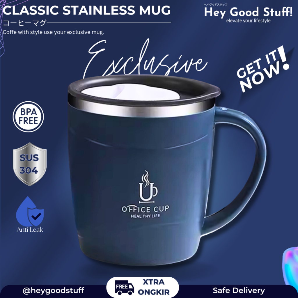 Jual MUG GELAS KOPI AESTHETIC STAINLESS STEEL 304 TAHAN PANAS ANTI ...