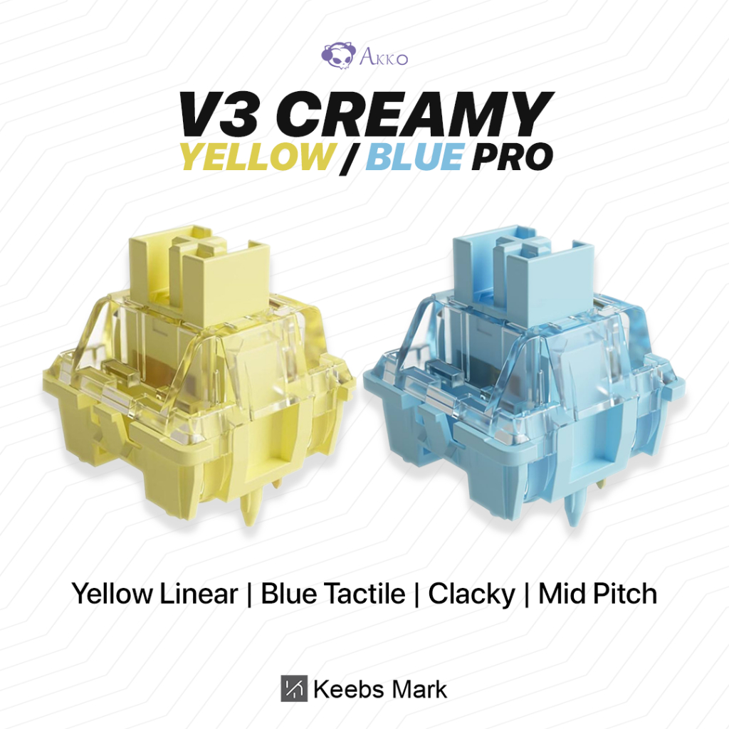 Jual Akko V3 Cream Yellow / Blue Pro Linear Switch Mechanical Keyboard ...