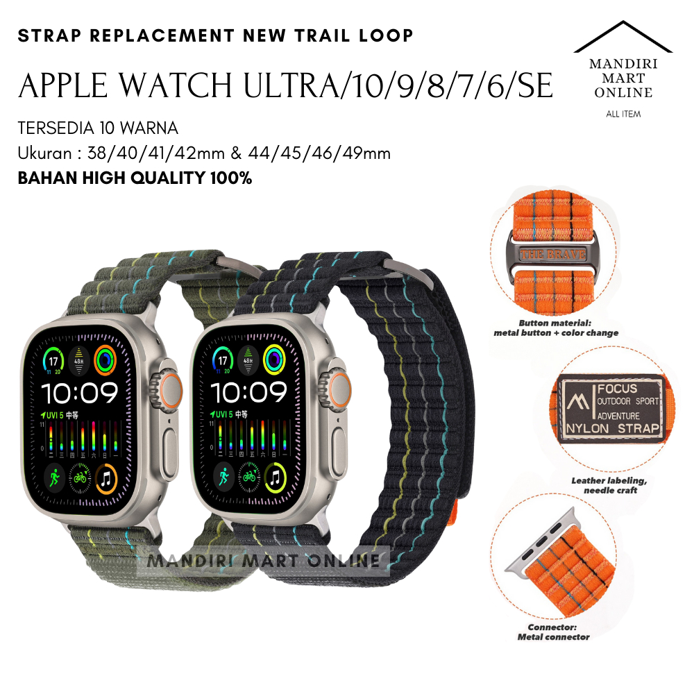 Jual Tali Strap Apple Watch New Trail Loop Nylon 38/40/41/42mm 44/45/46 ...