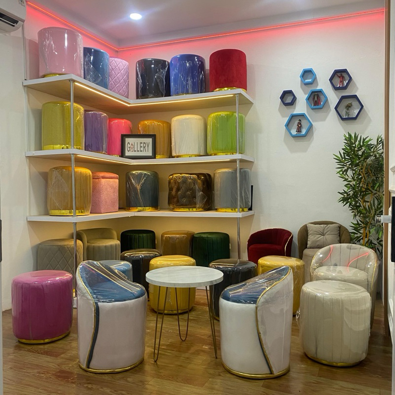 Jual RAKA STOOL SOFA BULAT KURSI BULAT BANGKU BULAT POLOS SOFA ...