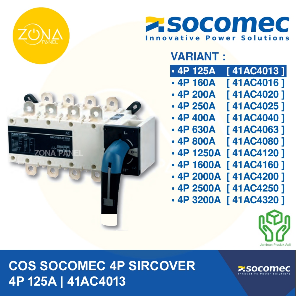 Jual COS CHANGE OVER SWITCH SOCOMEC SIRCOVER 4P 125A 41AC4013 | Shopee Indonesia