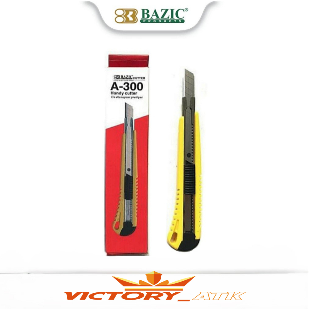 Jual Small Cutter Bazic 9mm A-300 / Silet Pemotong Kertas Kecil A300 ...