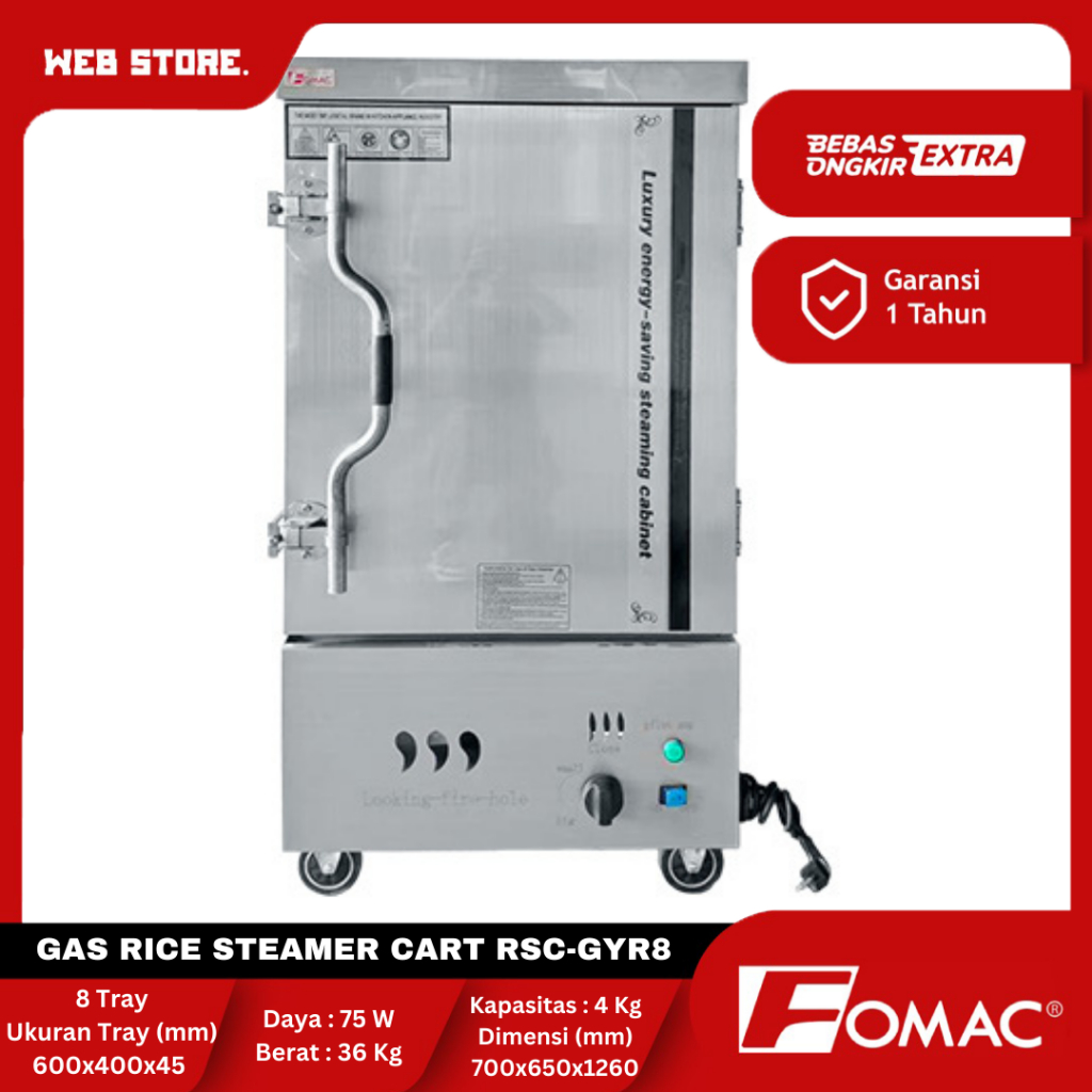 Jual Mesin Penanak Nasi 8 Susun Rice Steaming / Rice Steamer Cart FOMAC RSC-GYR8 | Shopee Indonesia