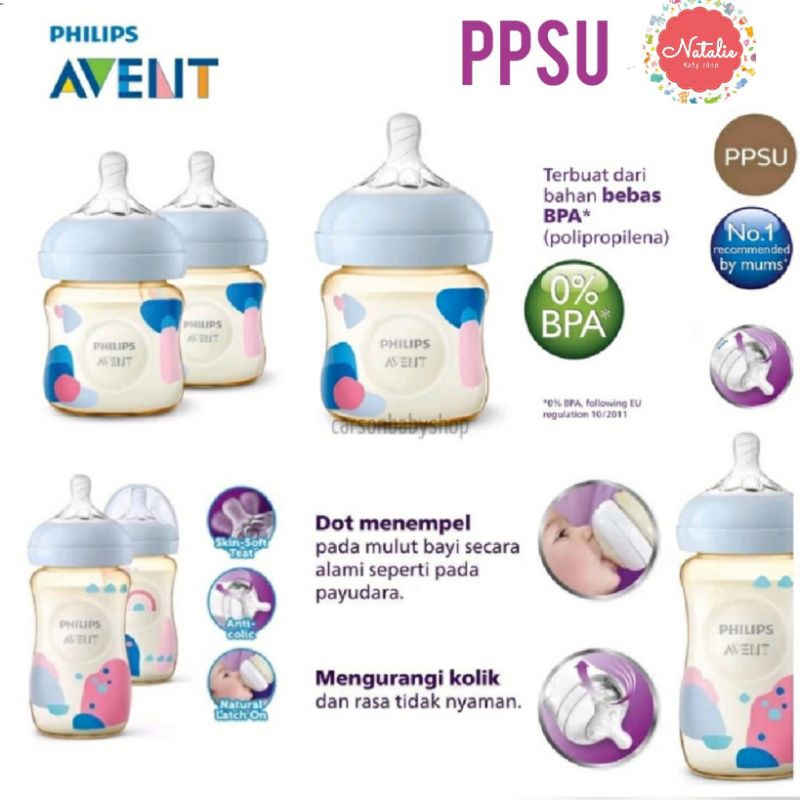 Jual PHILIPS AVENT Botol PPSU Natural Single dan Twin 125ml dan 260ml ...