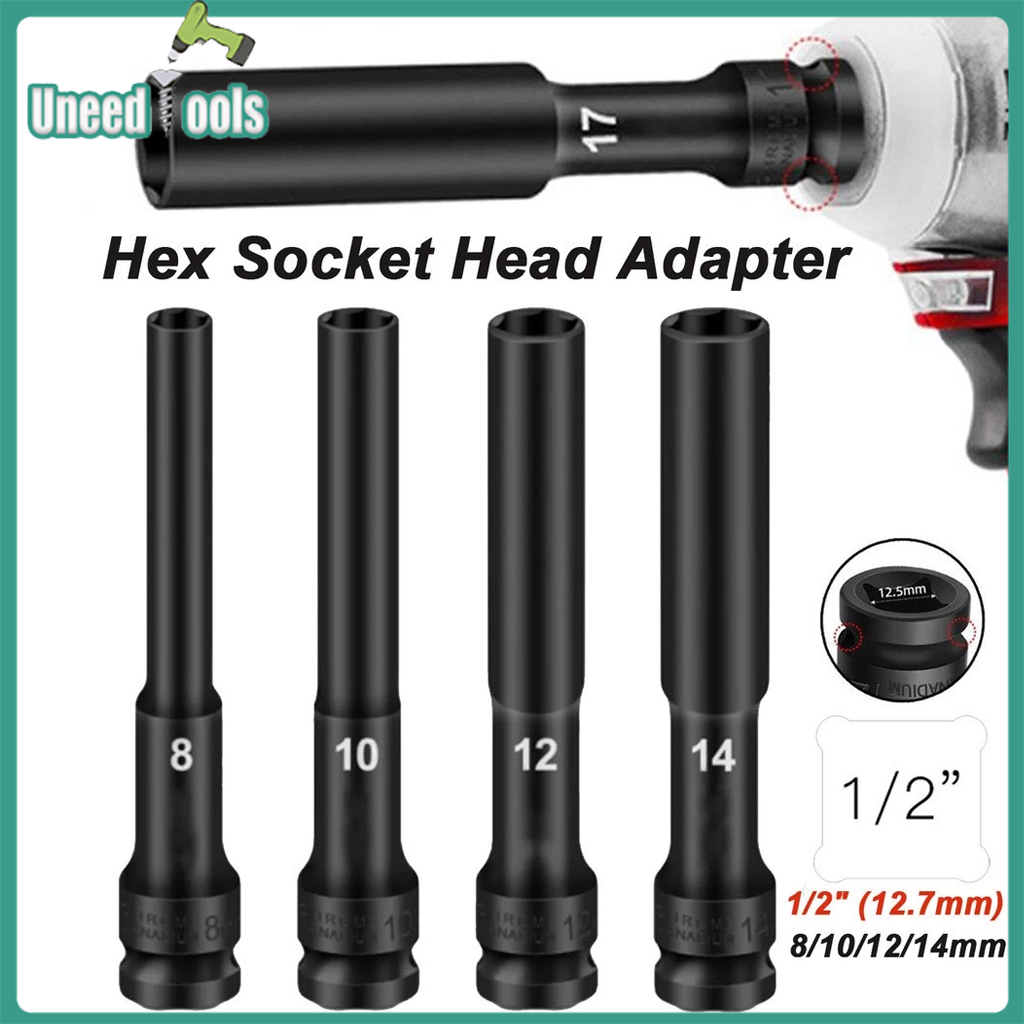 Jual UneedTools 1/2 inch Impact Hex Socket Bit Mata Shock Cover Kunci ...
