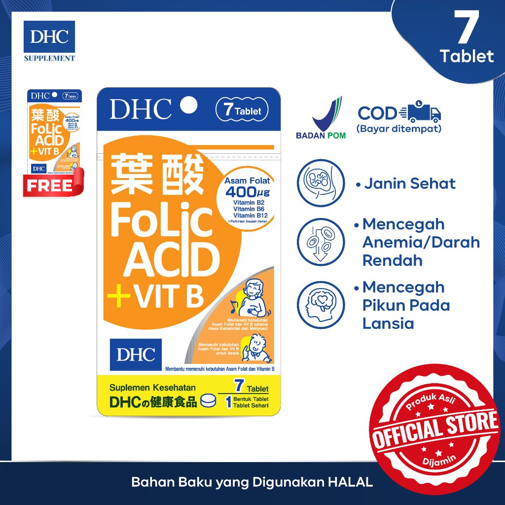 Jual DHC Supplement Folic Acid / Suplemen Asam Folat Vitamin Ibu ...