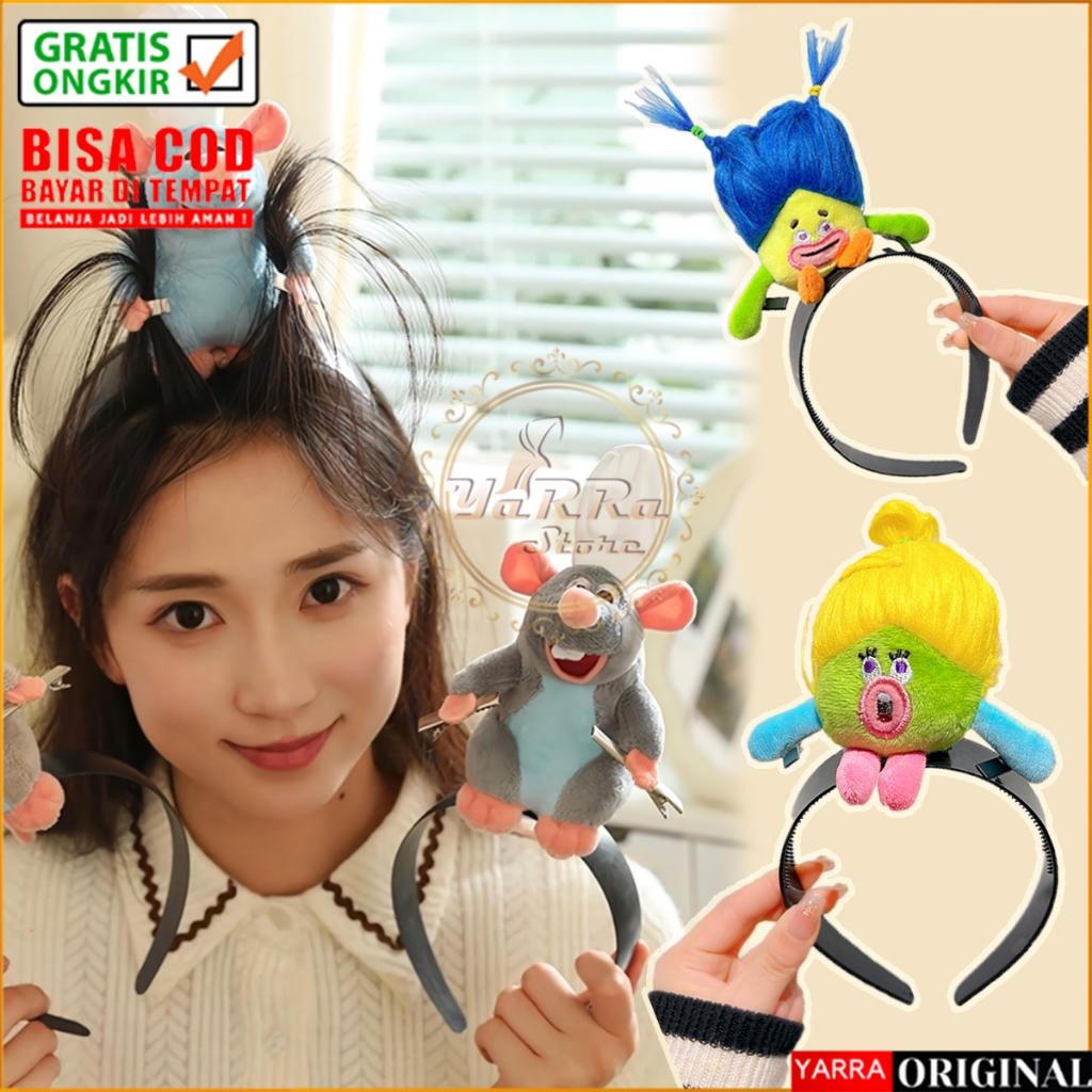 Jual Bando Tikus Koki Ratatouille Jepit Poni Boneka Kartun Lucu Bandana ...