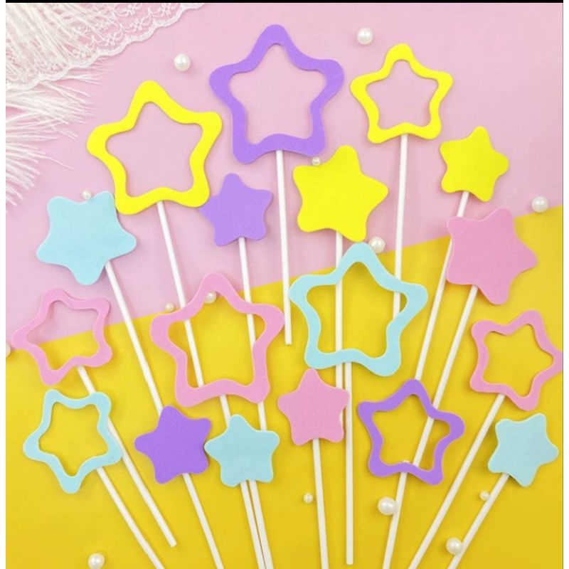 Jual Topper Kue Bintang Eva Isi 8 Hiasan Kue Bintang Bahan Eva Pernak ...
