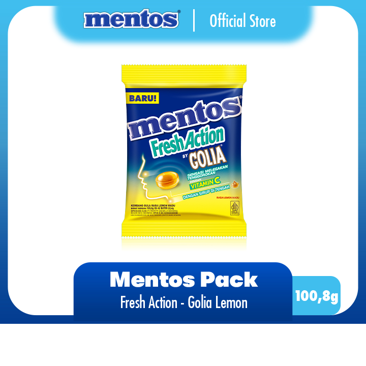 Jual Mentos Fresh Action Golia Honey Lemon 101g - Permen Pelega ...