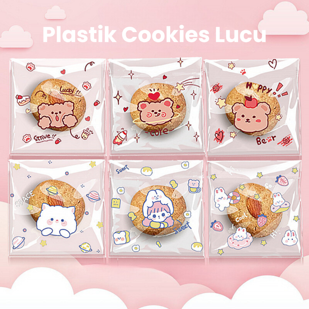 Jual 100Pcs Plastik Cookies roti 10x10 dan 7x7 cookies opp kue donut ...