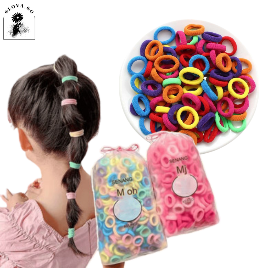 Jual CLOVA IR518 Ikat Rambut 100pcs Korea Model Donat Elastis Mini Gaya ...