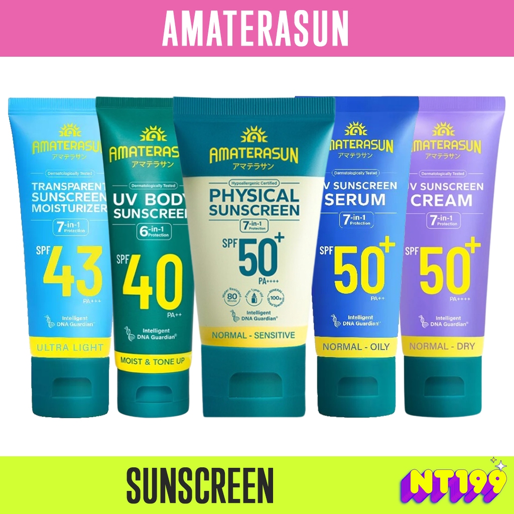 Jual AMATERASUN Physical Sunscreen I UV Sunscreen Serum Body Transparent Cream SPF 50+ PA++ ...