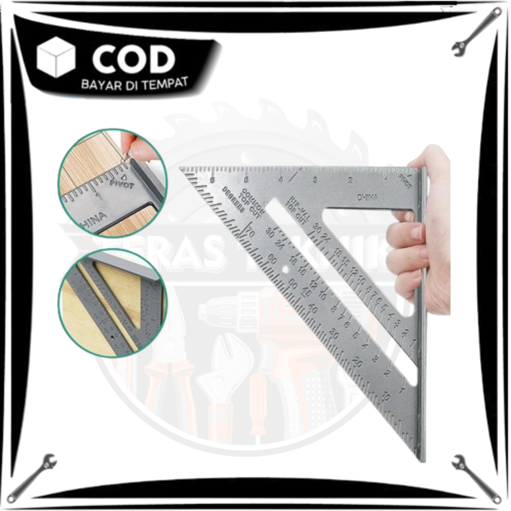 Jual Penggaris siku Segitiga Pasekon Penggaris Tukang 7 Inch Rafter ...