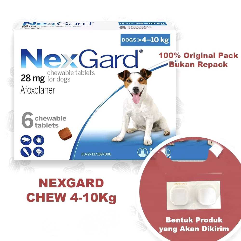 Jual Nexgard Medium 4 - 10 Kg Obat Kutu dan Demodex Anjing PER TABLET | Shopee Indonesia