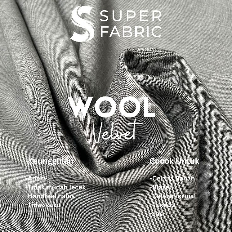 Jual Kain Wool Velvet Full wool Formal Celana bahan, blazer, kulot 0.5 ...