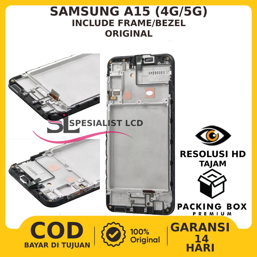Jual LCD TOUCHSCREEN SAMSUNG A15 4G INCLUDE FRAME ORIGINAL GARANSI FREE LEM | Shopee Indonesia