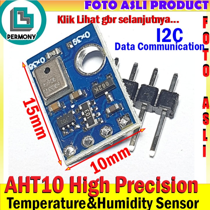 Jual AHT10 Sensor Temperature Humidity High Precision Suhu kelembaban ...