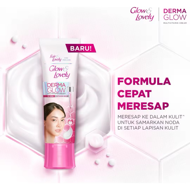 Jual GLOW & LOVELY DermaGlow Multivitamin Krim Pencerah 46g | Shopee ...