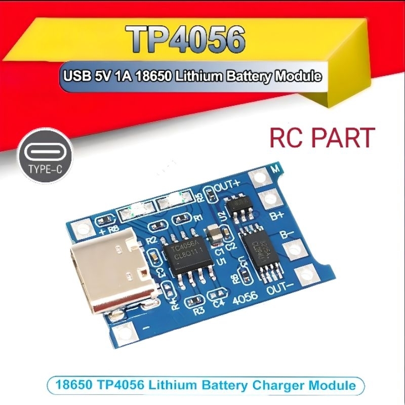 Jual Modul TP4056 5V-1A Type C Input Interface USB 18650 Lithium ...
