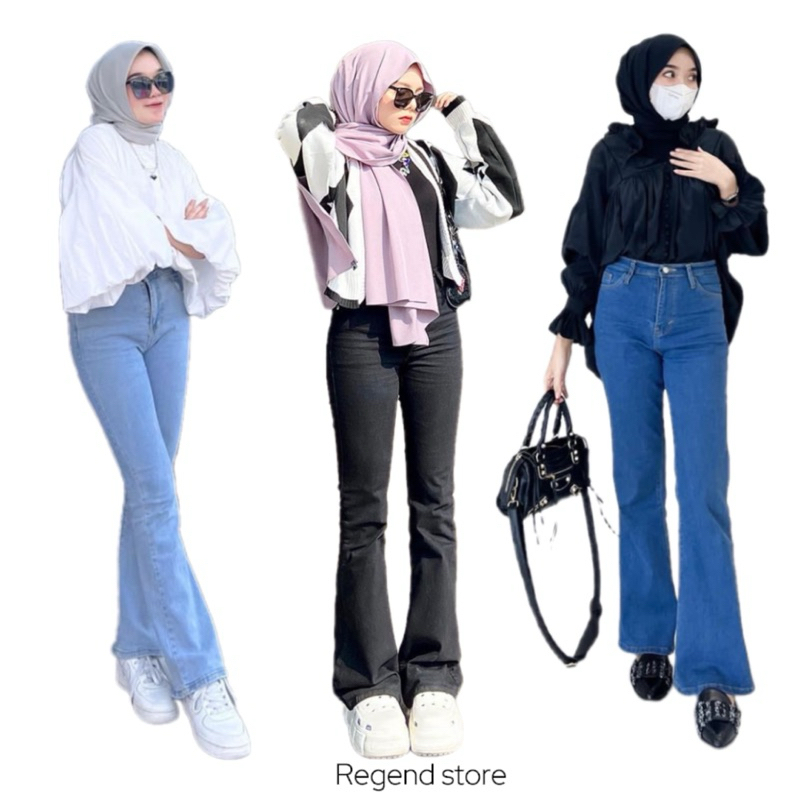 Jual Highwaist Cutbray Jeans Wanita Loos VOL 2 | Shopee Indonesia