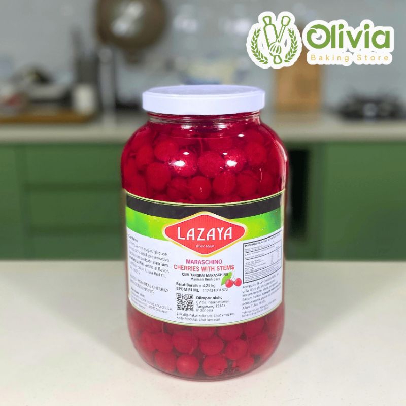 Jual Red Maraschino Cherries / Cherry Merah Tangkai 4,25kg | Shopee ...