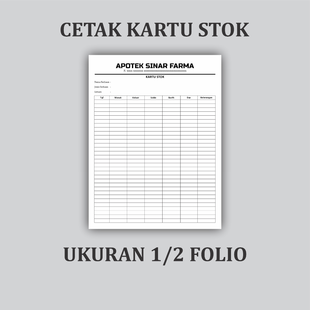 Jual CETAK LEMBAR STOK CUSTOM UKURAN 1/2 FOLIO | Shopee Indonesia
