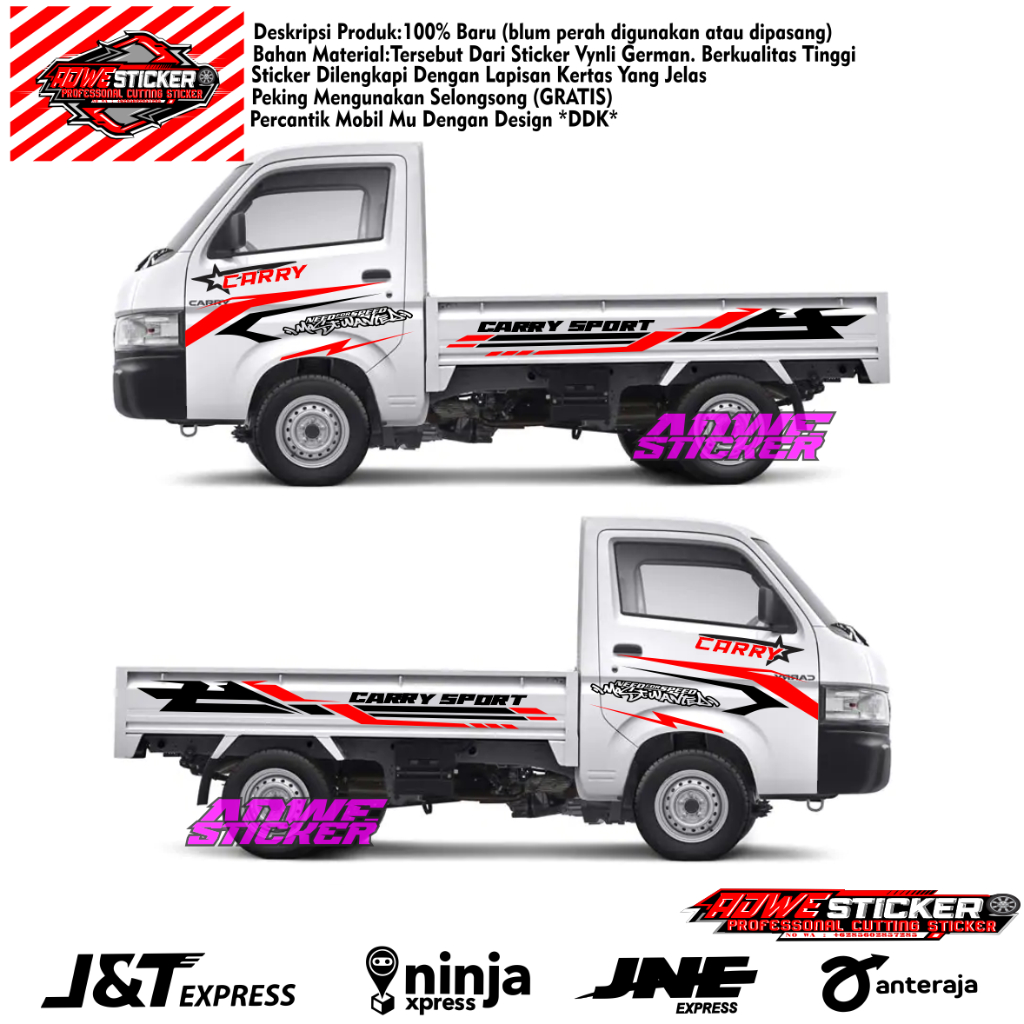 Jual Stiker mobil pick up carry tss 120 stiker list mobil body side ...