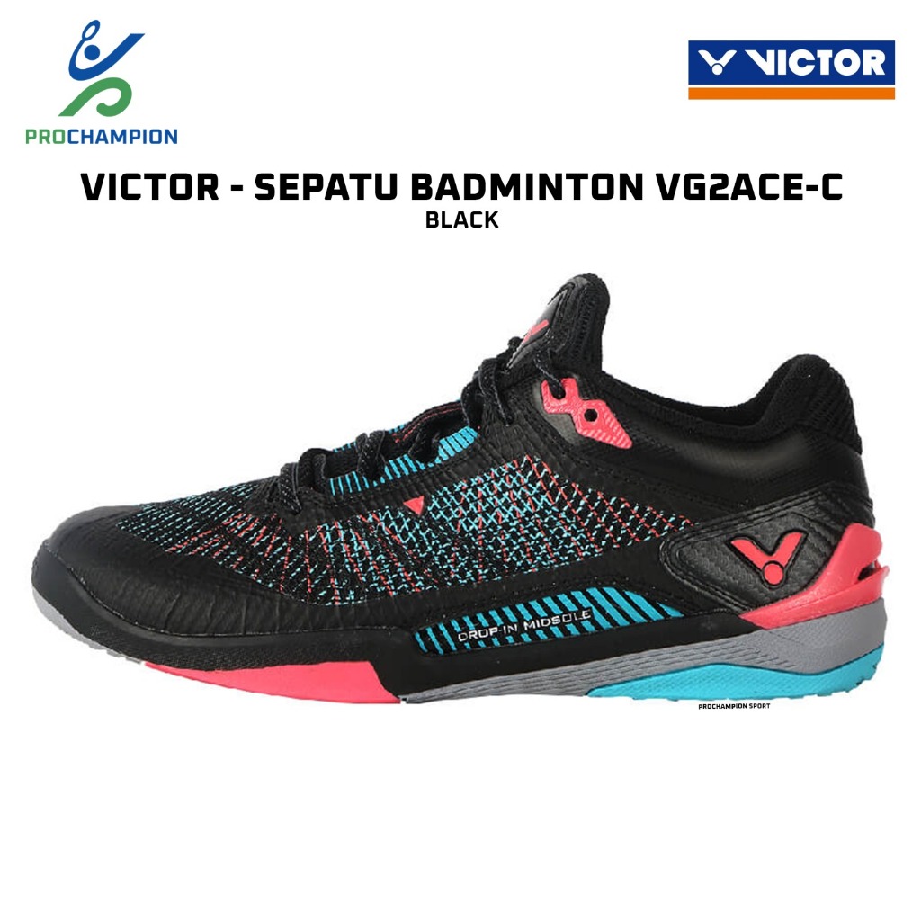 Jual New ! Sepatu Badminton Victor Shoes VG2ACE Victor VG 2 ACE Black ...