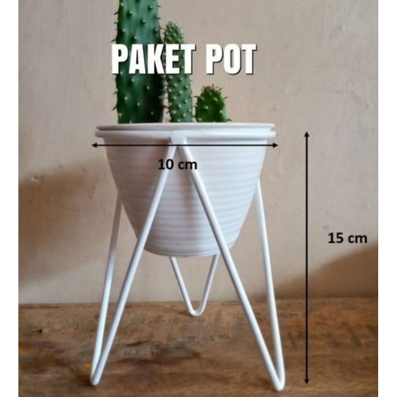Jual STANDING POT BUNGA BESI//STANDING POT MINI 1 LUBANG KAKTUS ...
