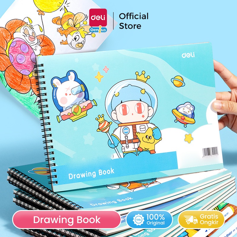 Jual Deli Drawing Book / Buku Gambar 20 lembar Buku Spiral Kertas Tebal ...