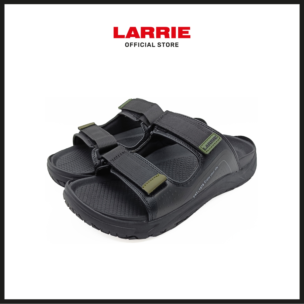 Jual LARRIE Men's Black Easy Go Double Strap Sandals 592306-YK2SV-1P ...